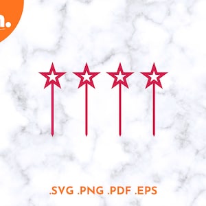 Star Cake Topper SVG File | 4th of July Cupcake Toppers Laser Cut Files ...