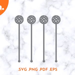 Disco Ball Drink Stirrers SVG File | Disco Ball Stir Stick Laser Cut ...
