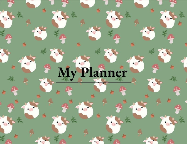 Squishmallow Digital Planner, Ronnie the Cow Squishmallow, Undated ...