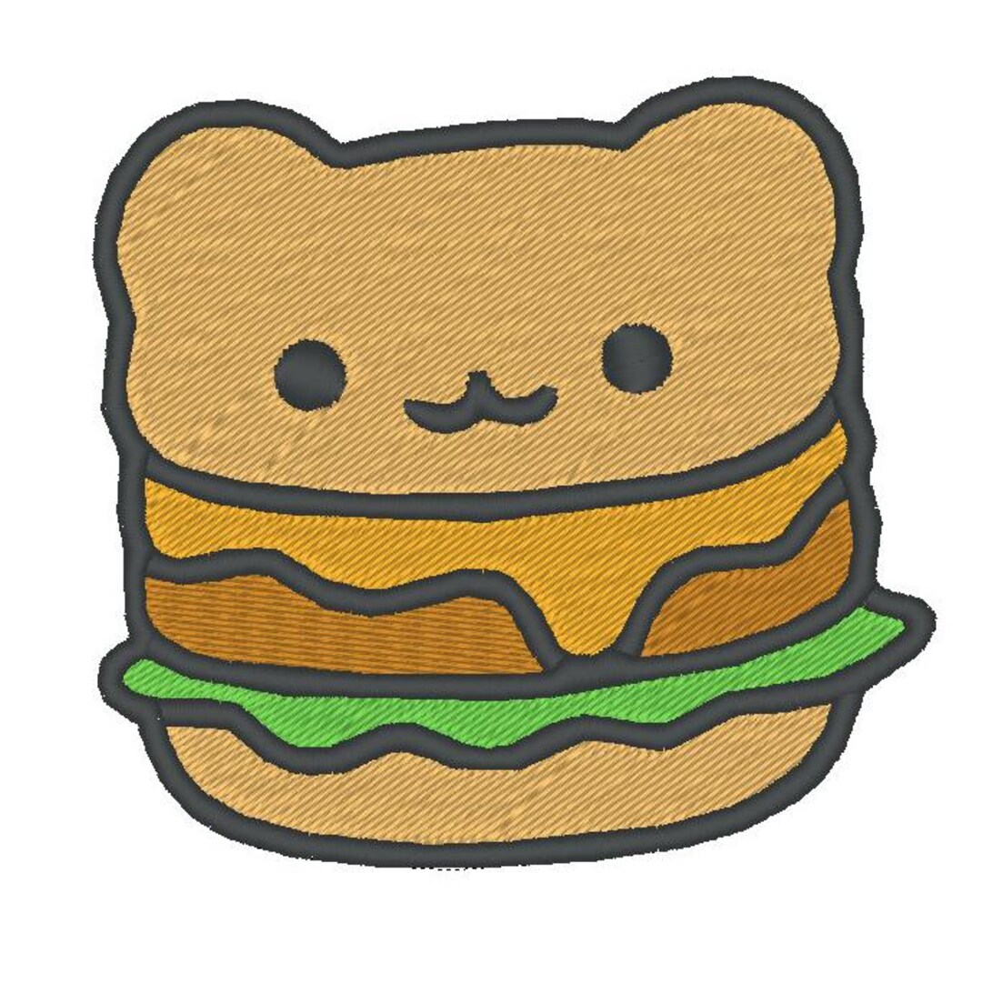 Hamburger Embroidery Design - Etsy