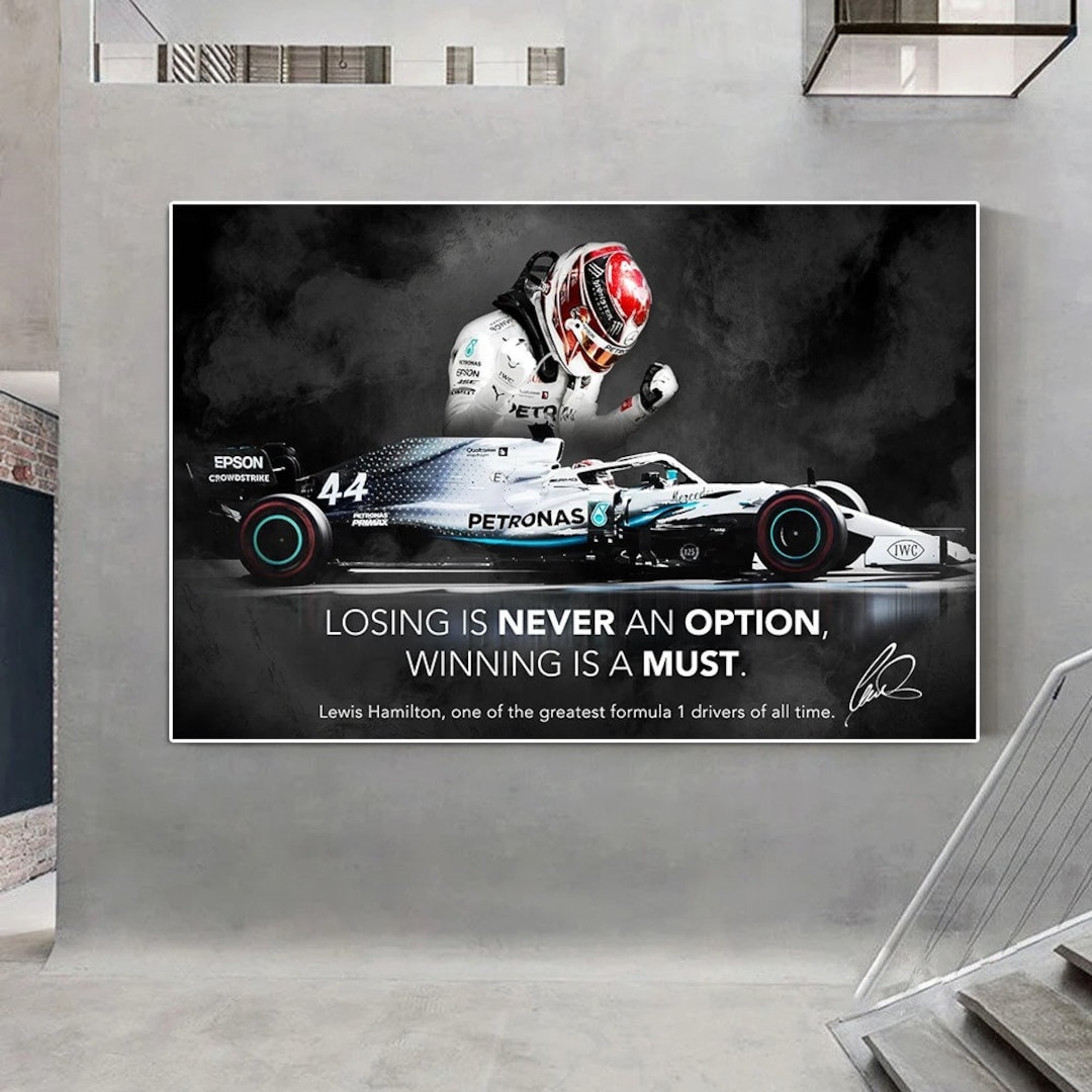 Formula Grand Masters Champion Lewis Hamilton Portrait Poster F1 ...