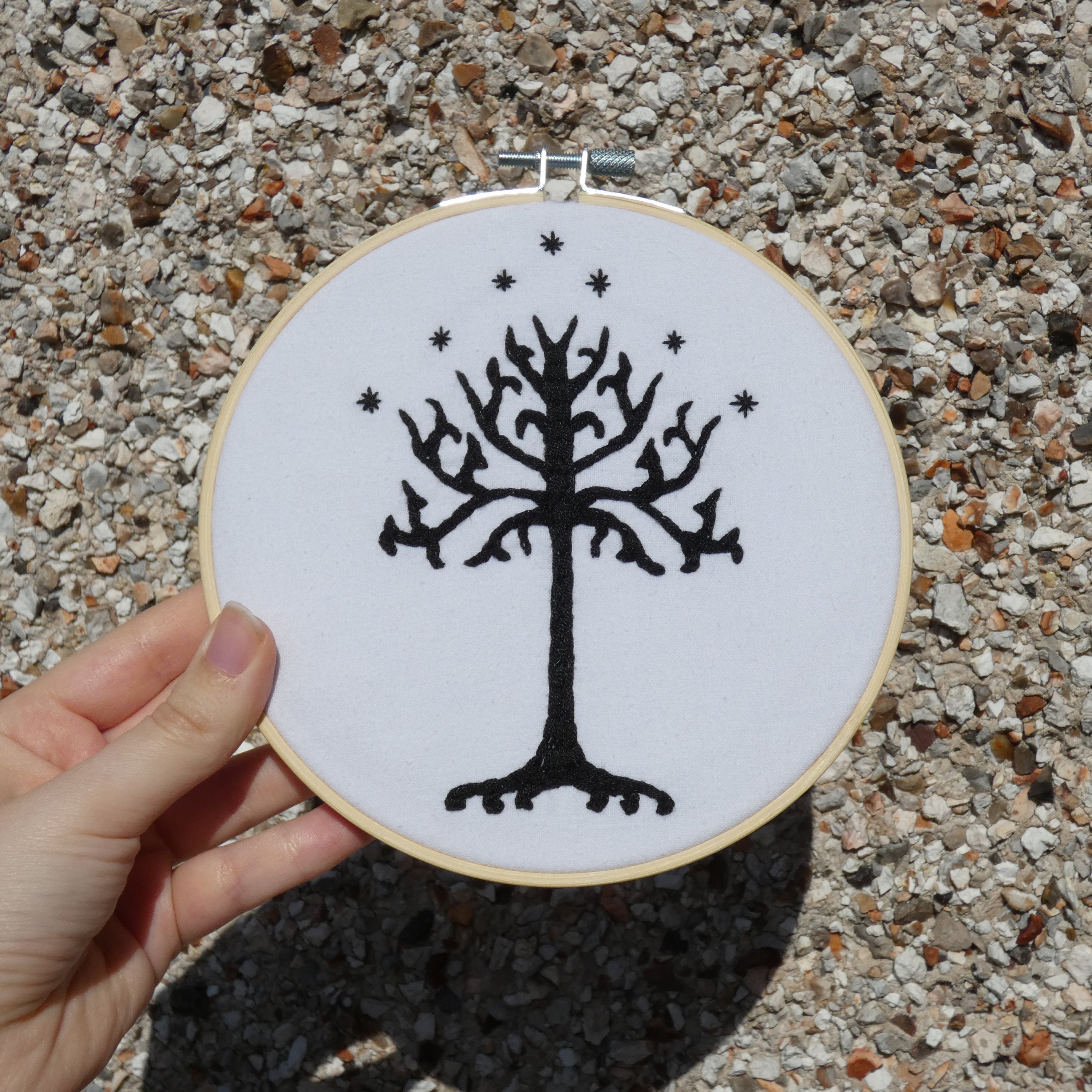 Lord of the Rings Tree of Gondor Handmade Embroidery Hoop Art, Finished ...