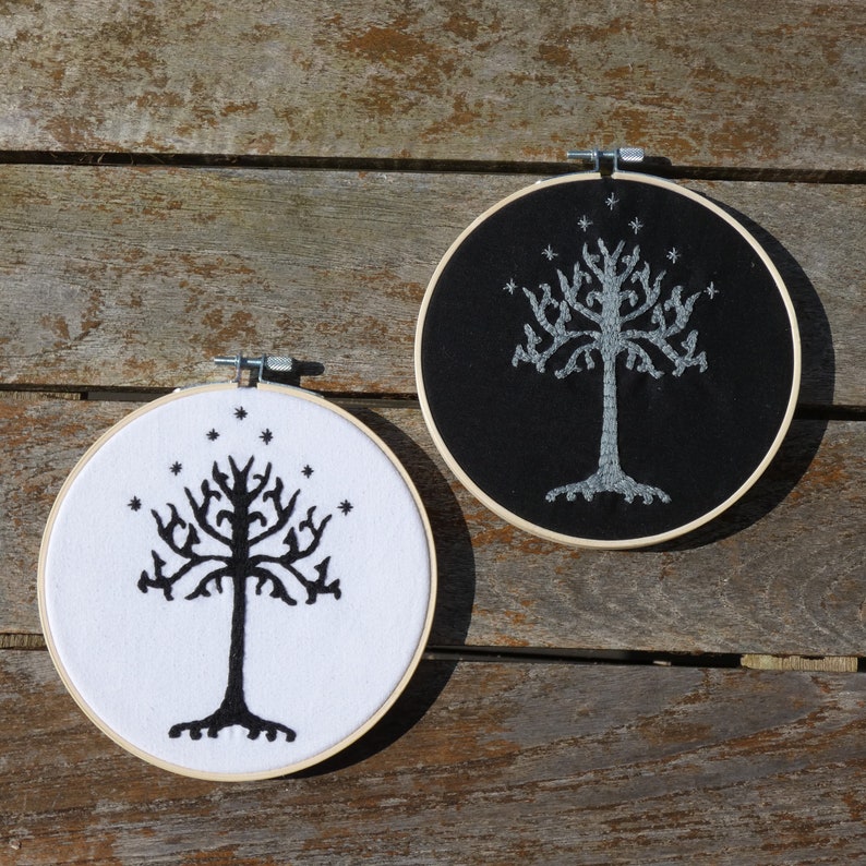 Lord of the Rings Tree of Gondor Handmade Embroidery Hoop Art, Finished ...