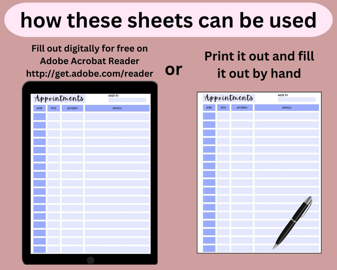 Appointment Tracker for Goodnotes Easy Appointment Tracker for iPad ...