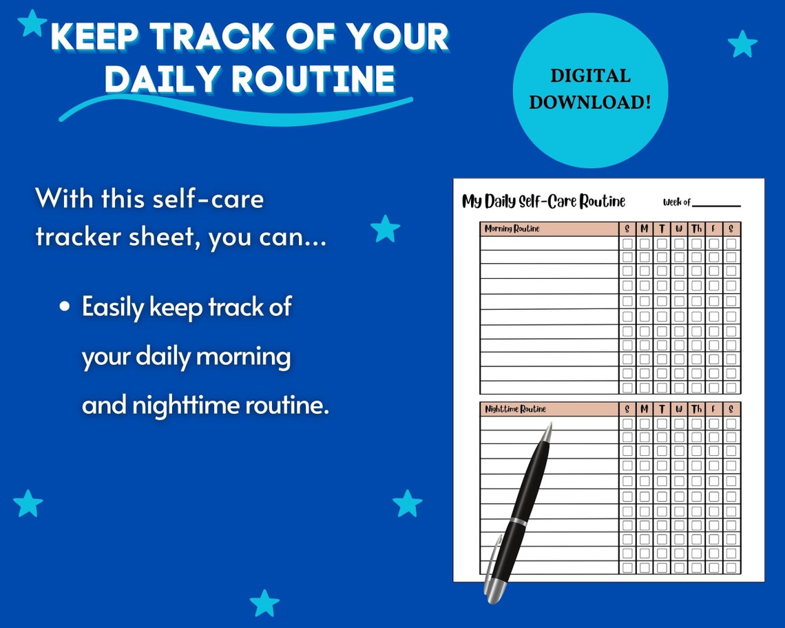 Self Care Checklist Goodnotes Planner Easy Self-care Tracker for iPad ...