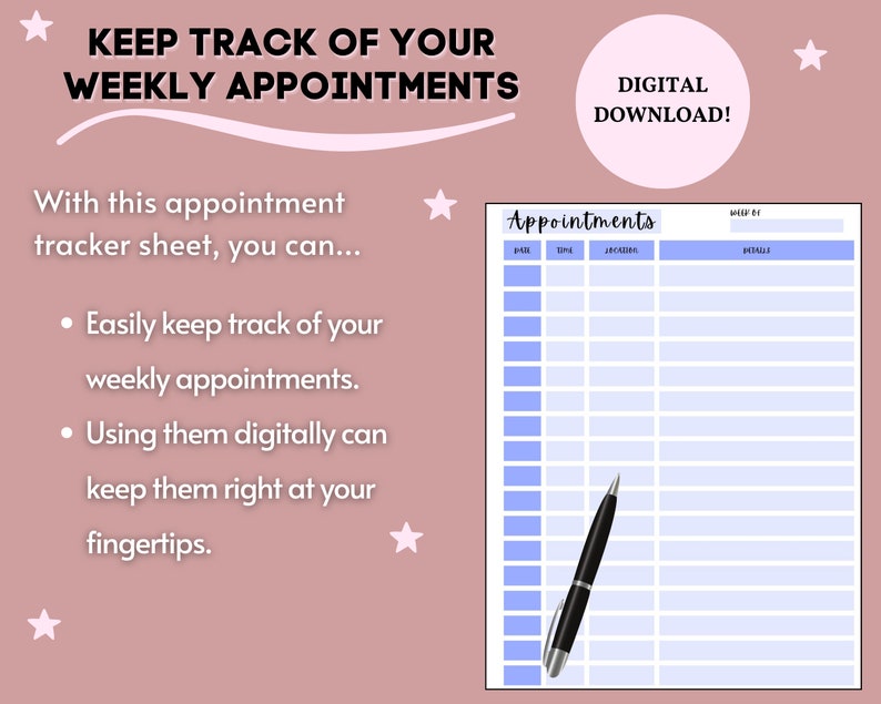Appointment Tracker for Goodnotes Easy Appointment Tracker for iPad ...