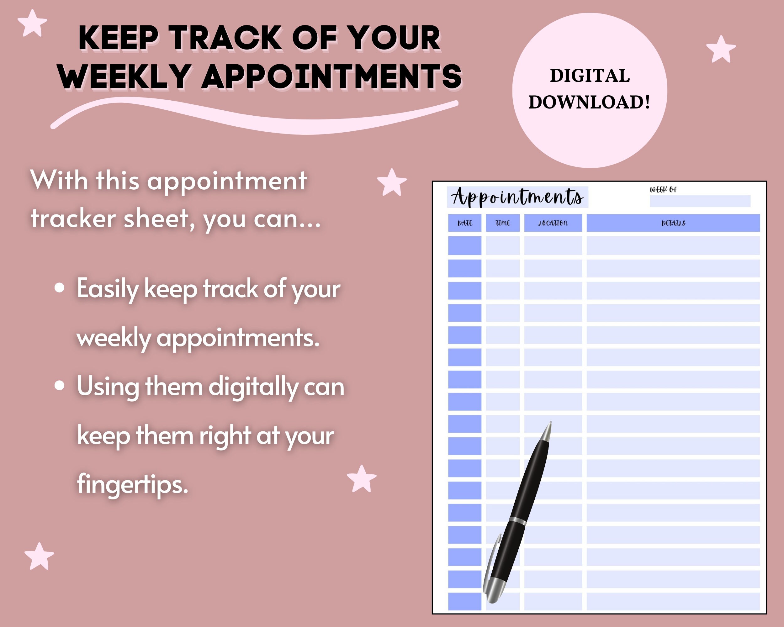 Appointment Tracker for Goodnotes Easy Appointment Tracker for iPad ...