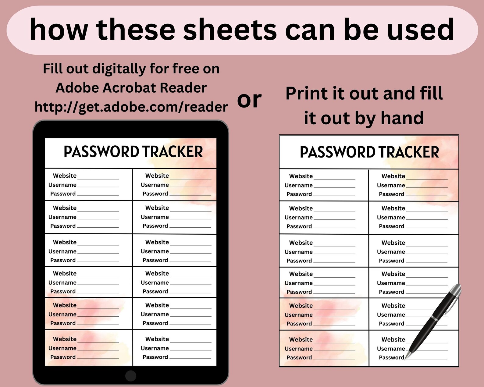 Password Tracker for Goodnotes Planner Easy Password Tracker for iPad ...