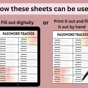 Password Tracker for Goodnotes Planner Easy Password Tracker - Etsy