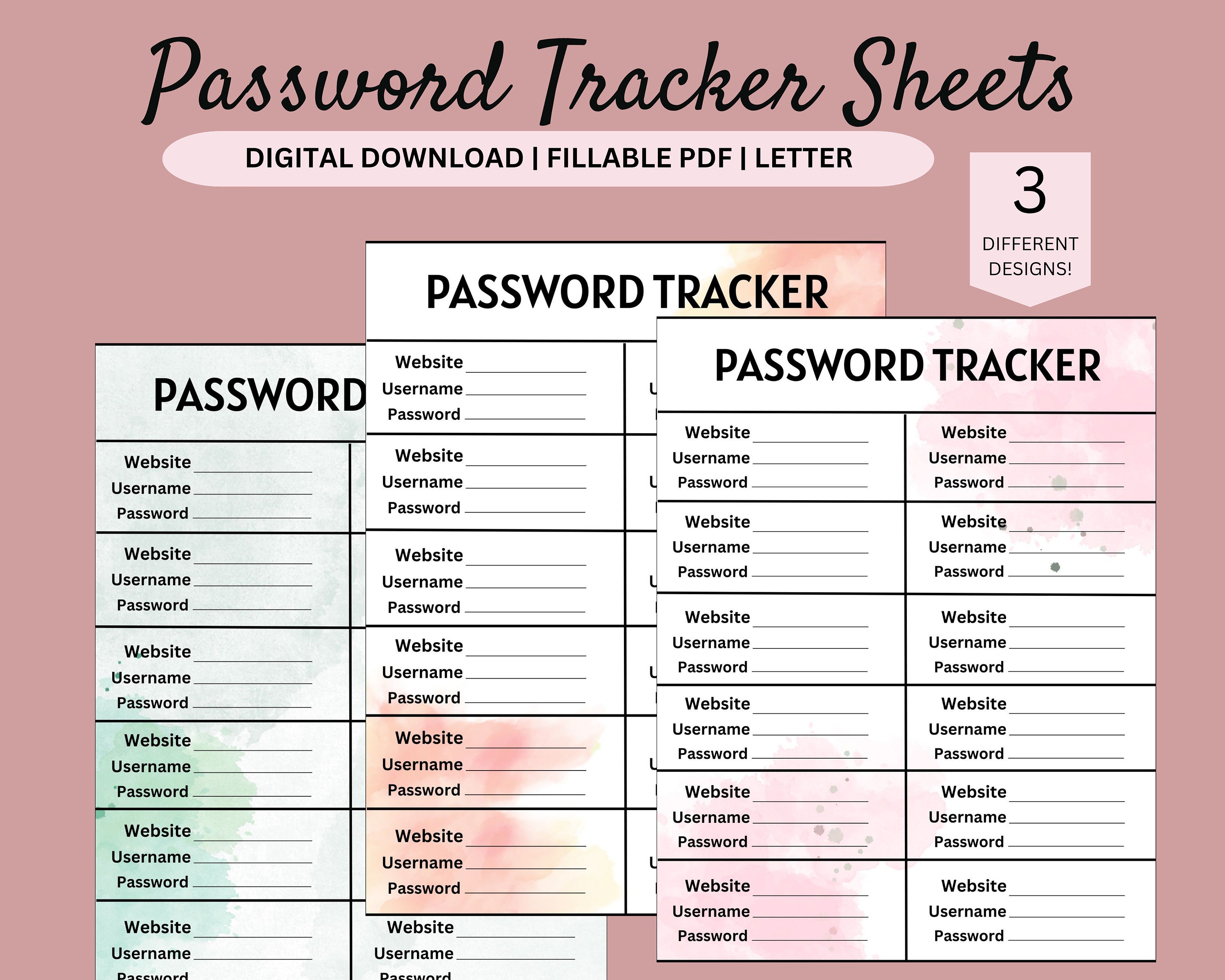 Password Tracker for Goodnotes Planner Easy Password Tracker for iPad ...