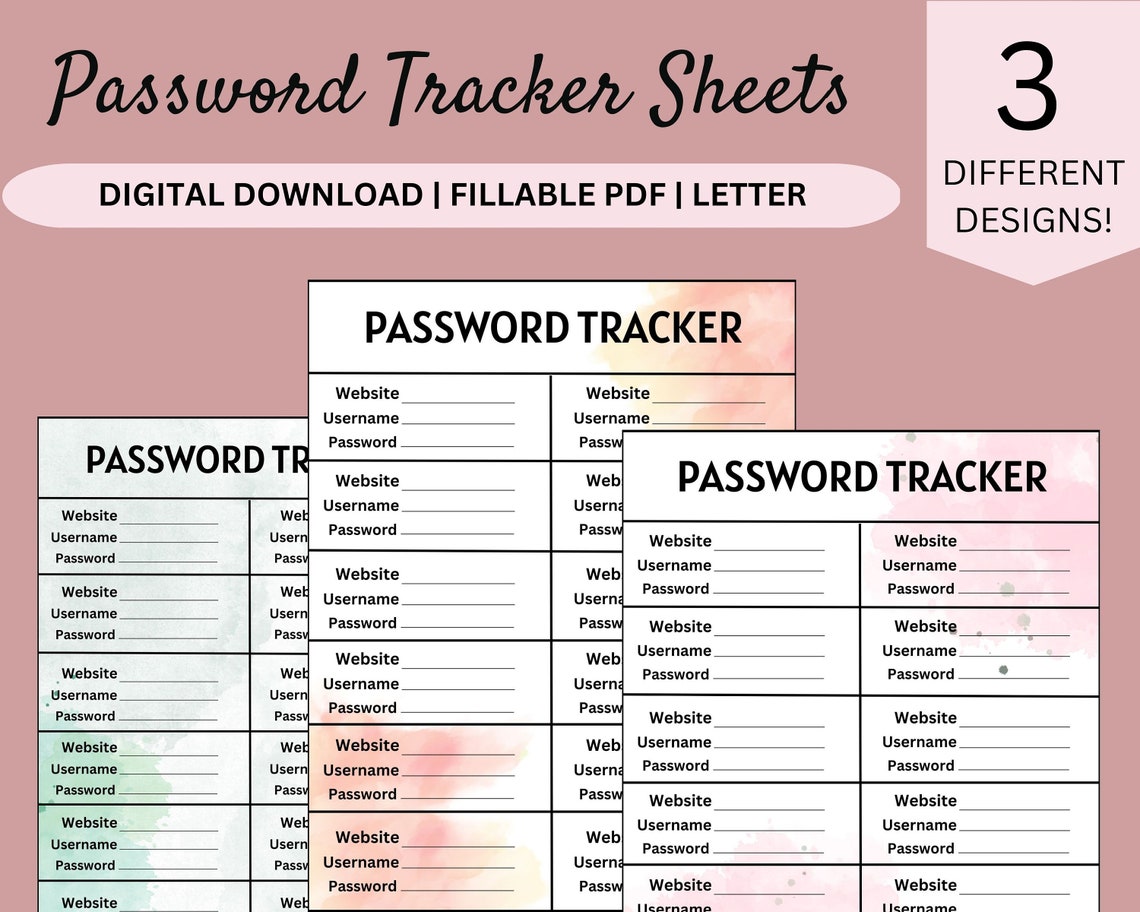 Password Tracker for Goodnotes Planner Easy Password Tracker - Etsy