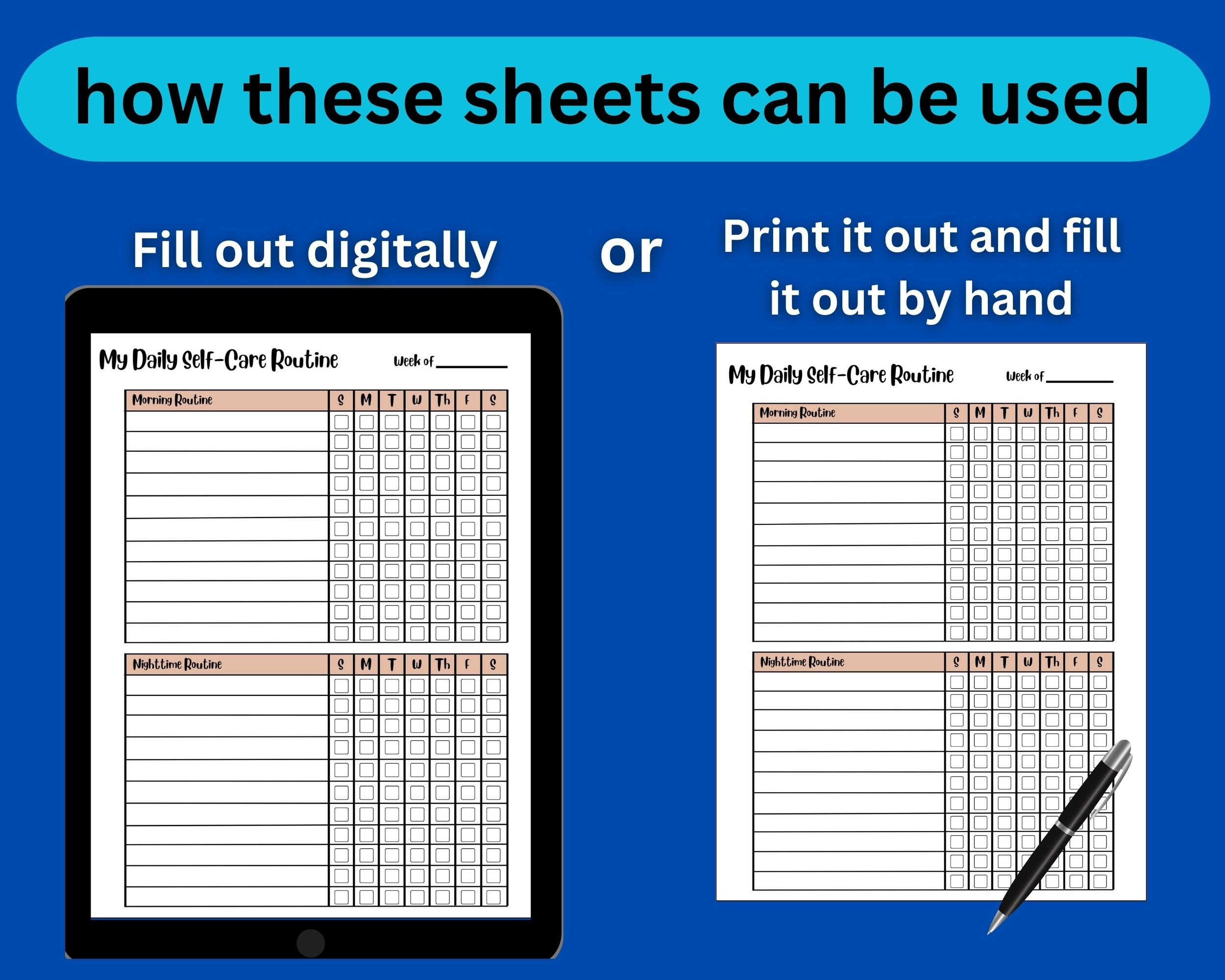 Self Care Checklist Goodnotes Planner Easy Self-care Tracker for iPad ...