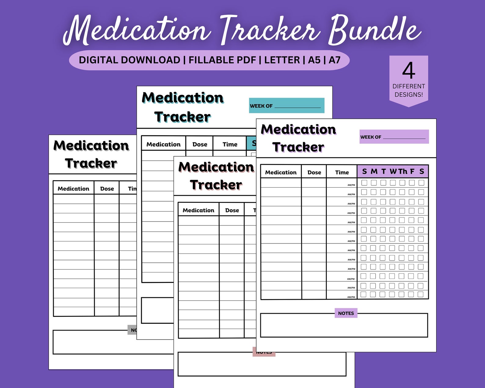 Medication Tracker for Goodnotes A5 A7 Easy Medication Tracker for iPad ...