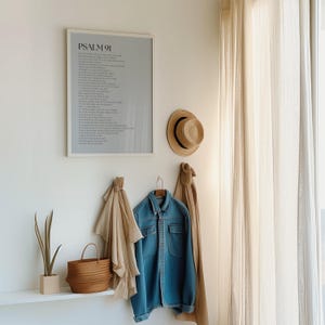 Psalm 91 Blue Typology Font Christian Wall Art Minimal Scripture Print ...