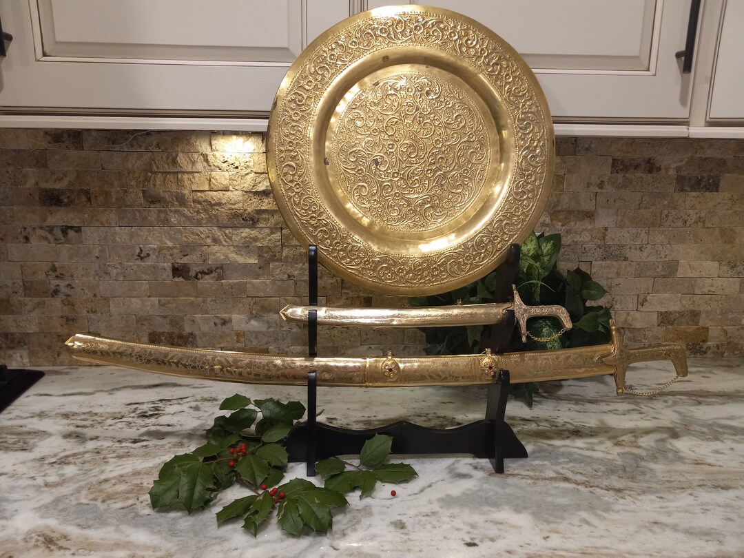 Collectible Sword Set Gift Statement Decor Antique Colonial Swords With ...