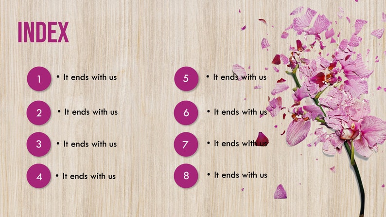 Book "it Ends With Us" Powerpoint Template/ School Presentation ...