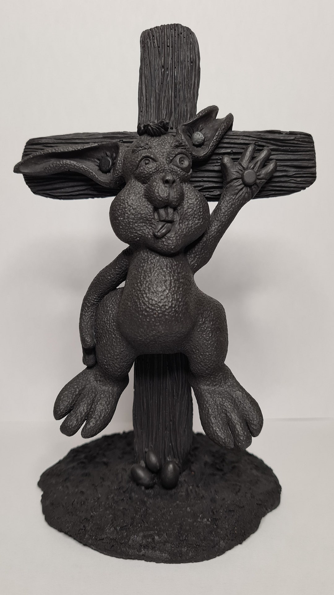 Crucified Easter Bunny Sculpture - Etsy