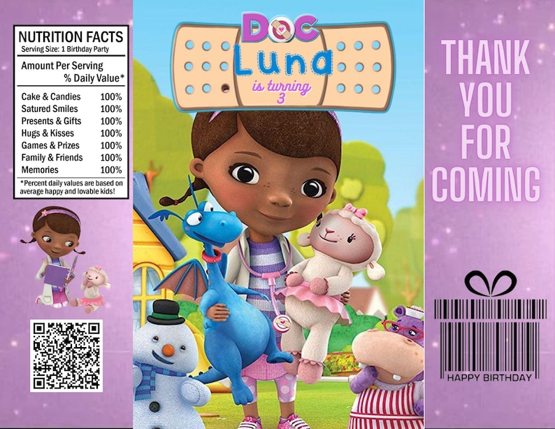 Doc Mcstuffins Chip Bag Design - Etsy