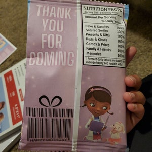 Doc Mcstuffins Chip Bag Design - Etsy