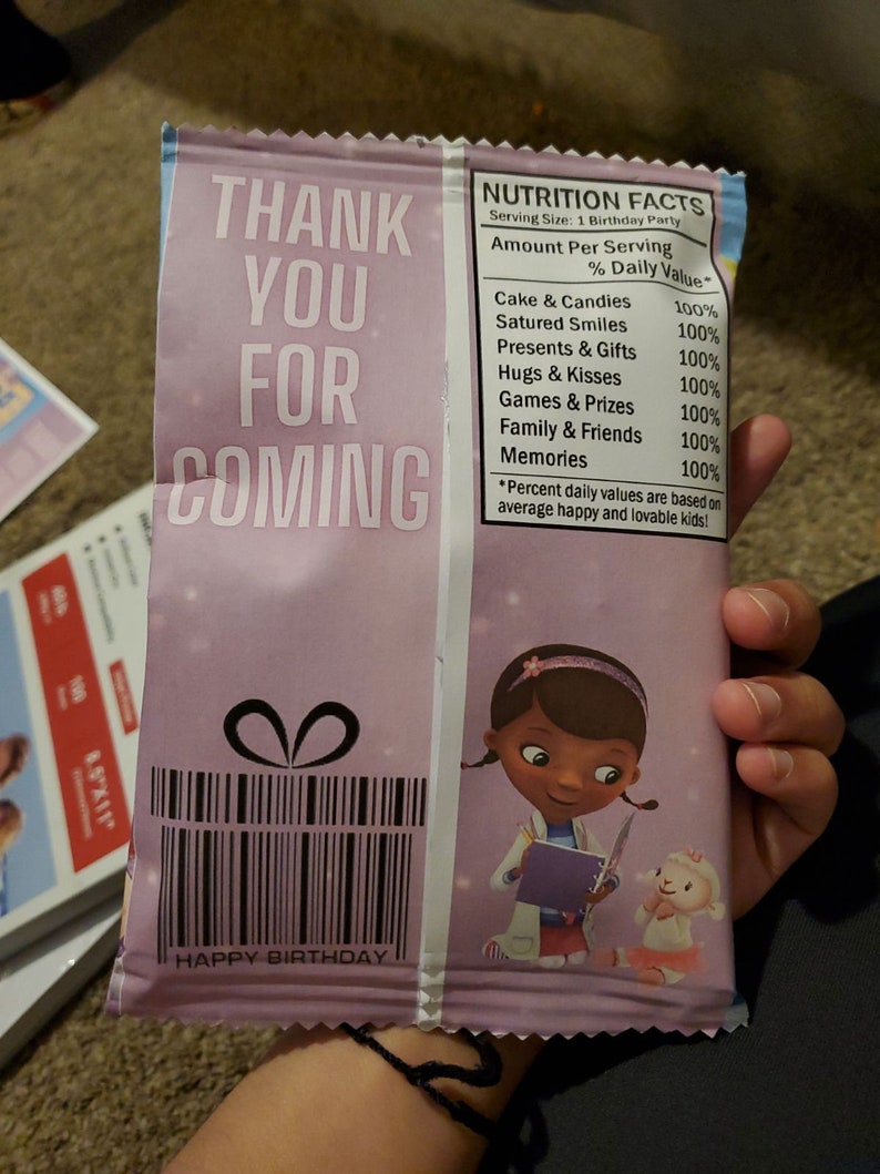 Doc Mcstuffins Chip Bag Design - Etsy