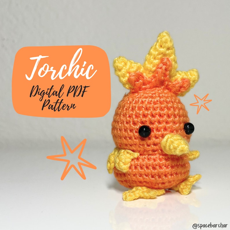 Torchic Pokemon Chibi - Amigurumi Crochet Pattern - Etsy