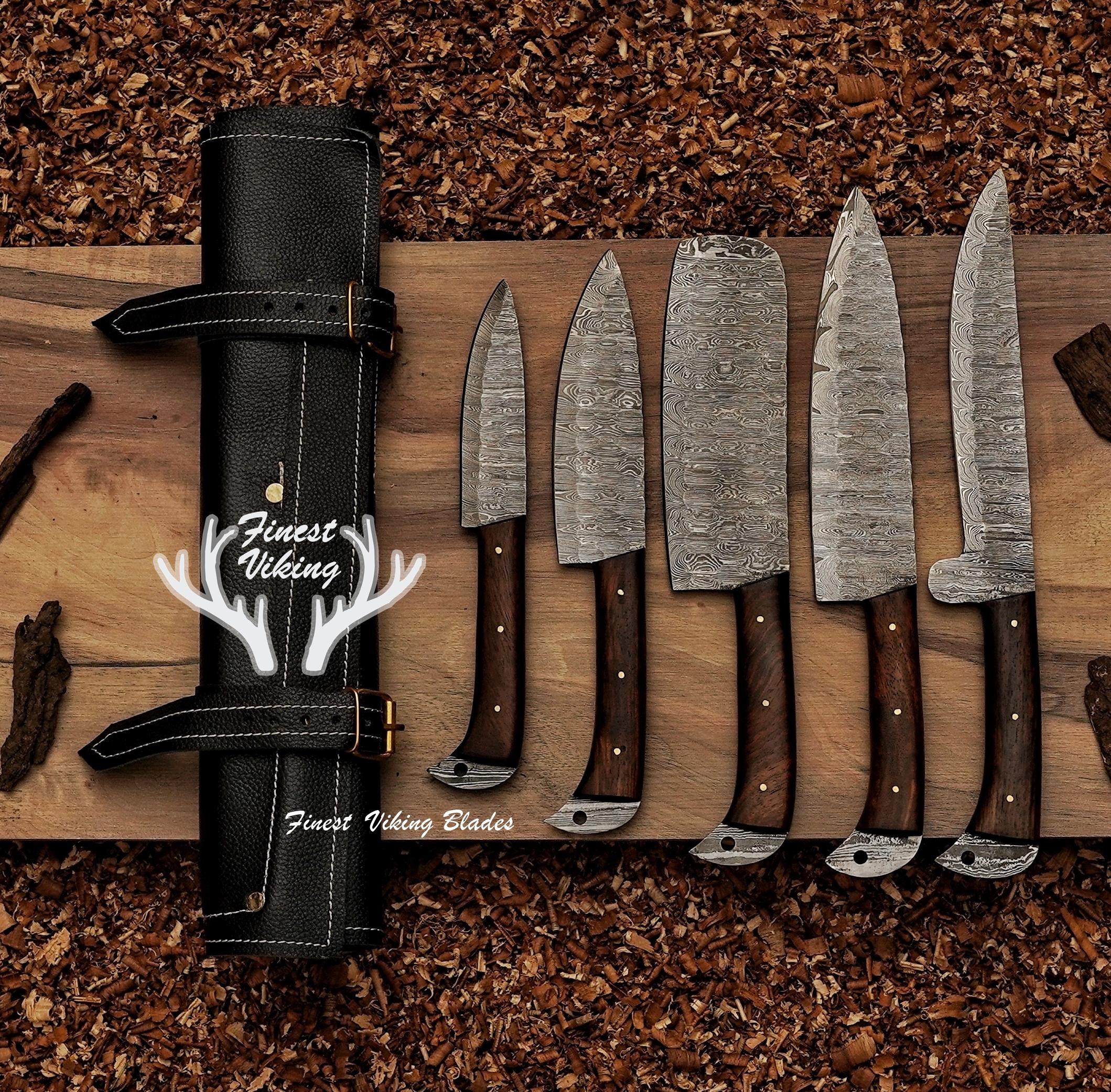Hand Forged Damascus Steel Chef Knife Set: 5-piece Luxury Kitchen ...