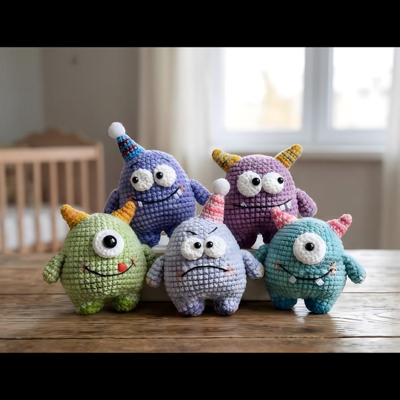 Mini Monster Crochet Pattern | Halloween Amigurumi Keychain (PDF) - Etsy