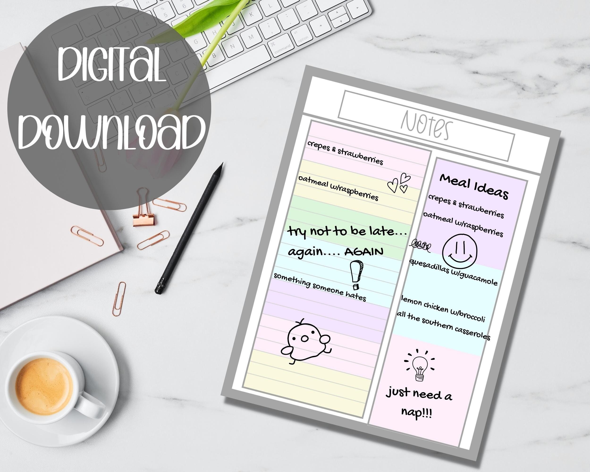 Rainbow Weekly Planner Digital Printable, PDF Printable for Weekly ...