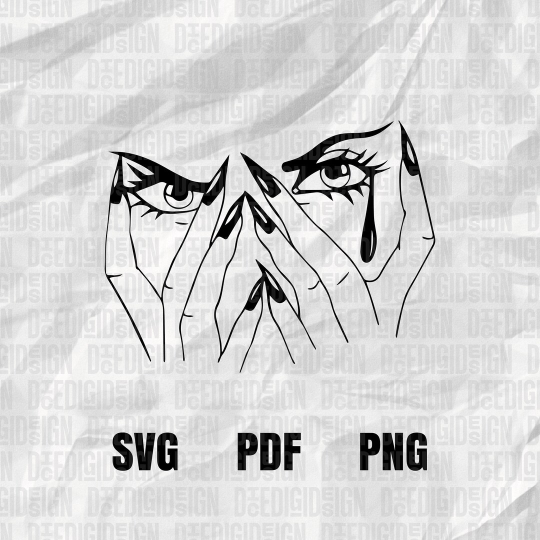 Crying Woman Face SVG, Sad Girl, Eyes Svg, Face Svg, Woman Eyes, Woman ...