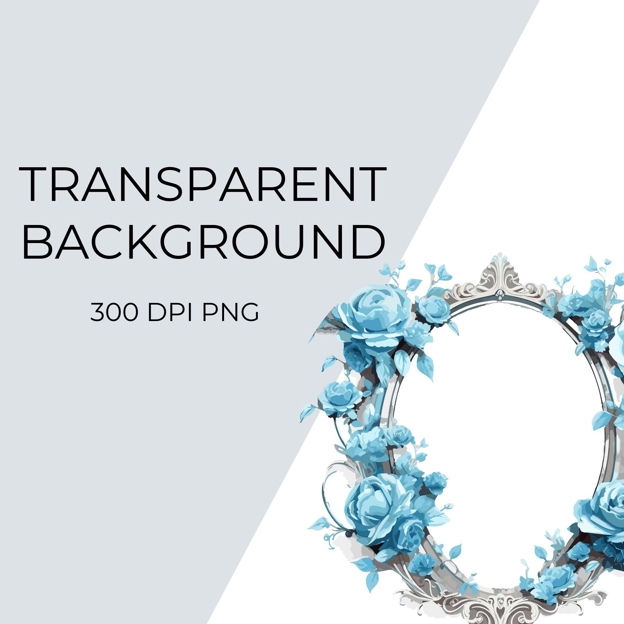 Baby Blue Rococo Frames Clipart,watercolor Antique Baroque Vintage ...