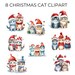 Christmas Cat Clipart, Winter Cat Clipart, Kitten PNG, Transparent ...