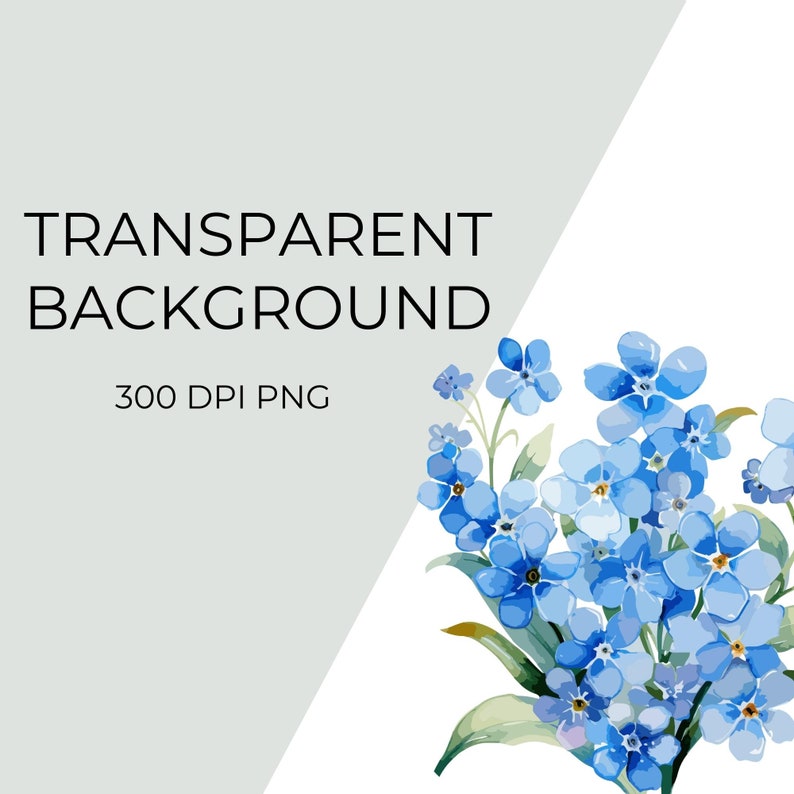 Watercolor Forget Me Nots Clipart, Blue Watercolor Floral Bouquets PNG ...