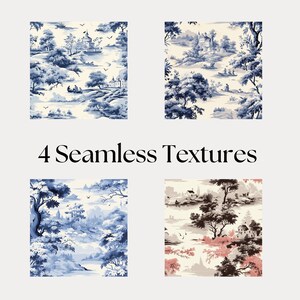 Elegant Toile Seamless Textures for Digital Design - Commercial Use ...