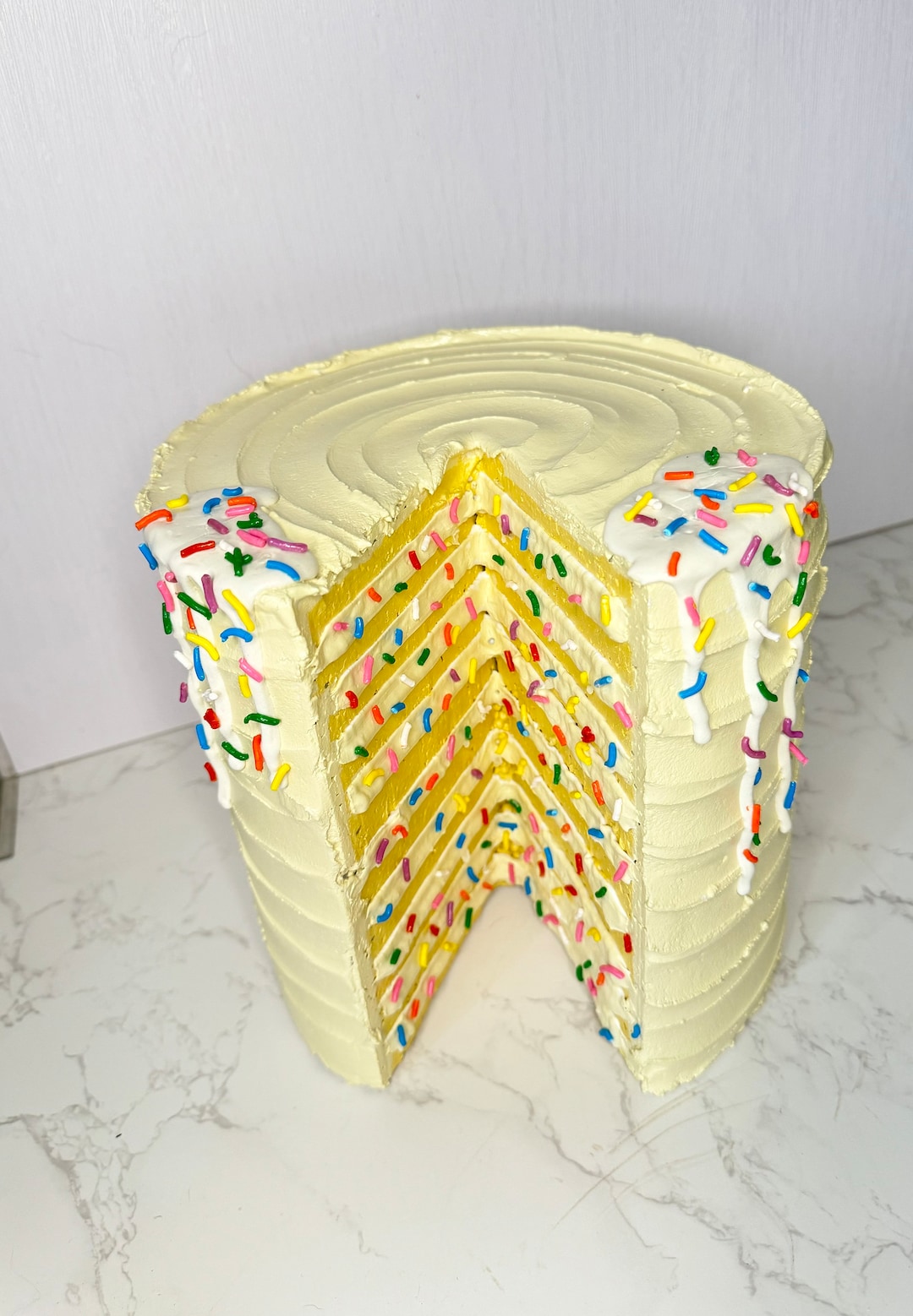 Vanilla Sprinkle Cake/faux Cake/ Cake Dummy/ Cake Prop/ Fake Cake - Etsy