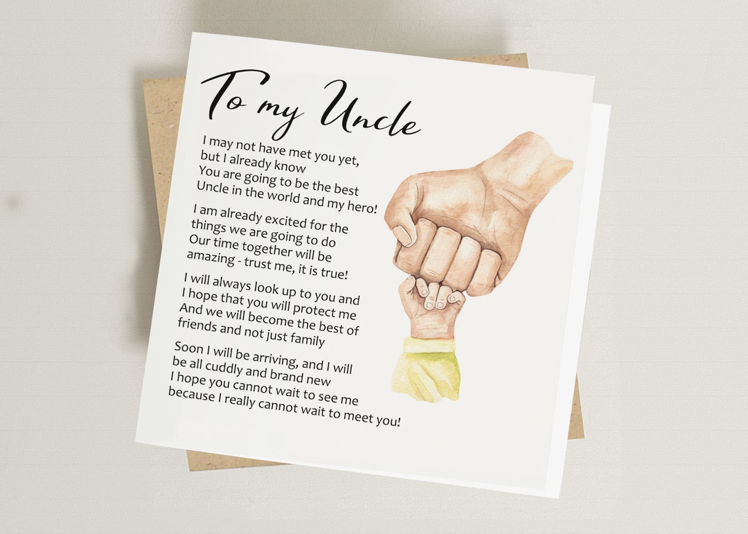 Uncle to Be Card - New Uncle Card - Uncle Pregnancy Announcement ...