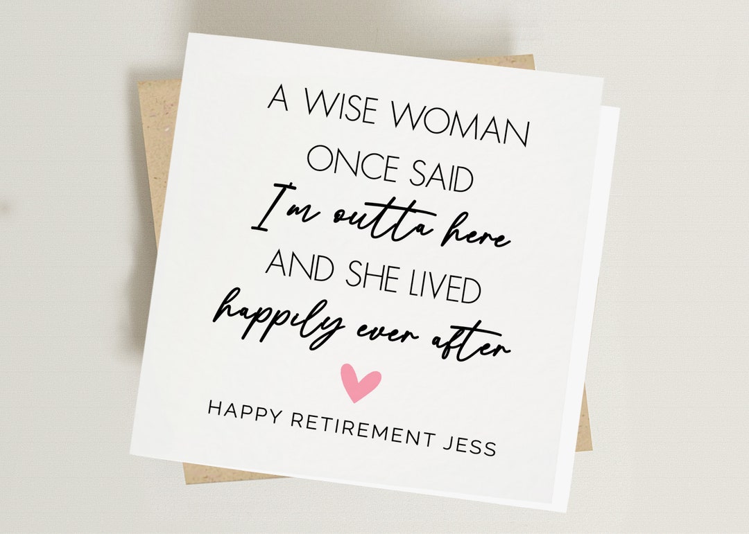 Personalised Retirement Card for Women - Wise Woman Retiring - Happy ...