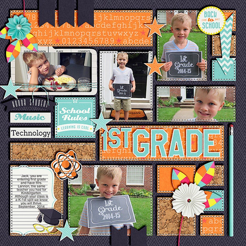 School Rules Digital Scrapbooking Kit - Etsy