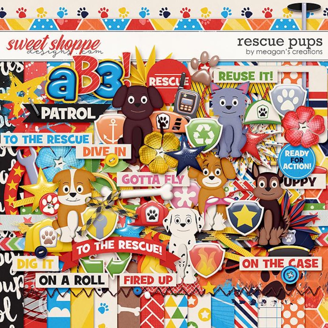 Rescue Pups Digital Scrapbooking Kit - Etsy