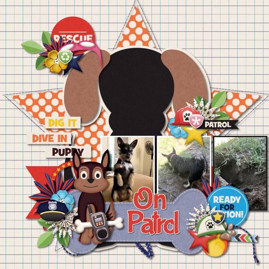 Rescue Pups Digital Scrapbooking Kit - Etsy