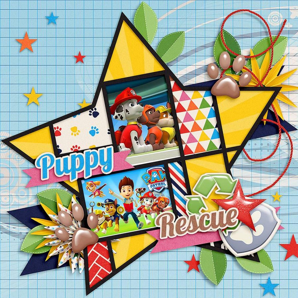 Rescue Pups Digital Scrapbooking Kit - Etsy