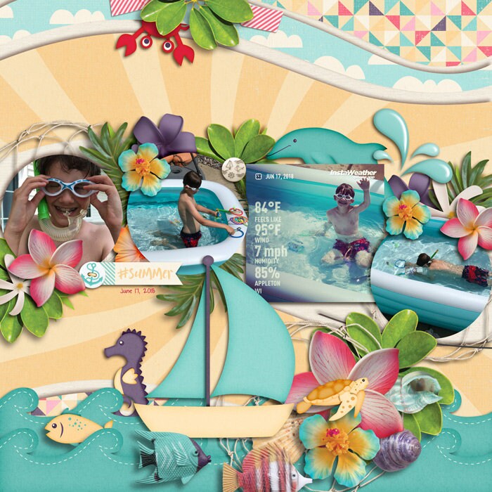 Surf N' Sand Digital Scrapbooking Kit by Meagan's Creations - Etsy