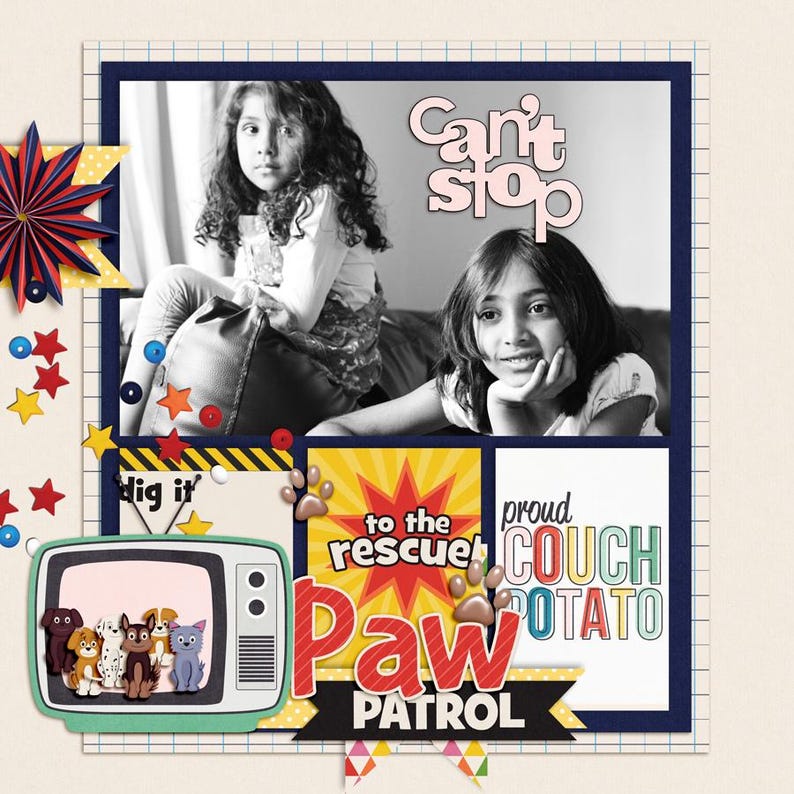 Rescue Pups Digital Scrapbooking Kit - Etsy