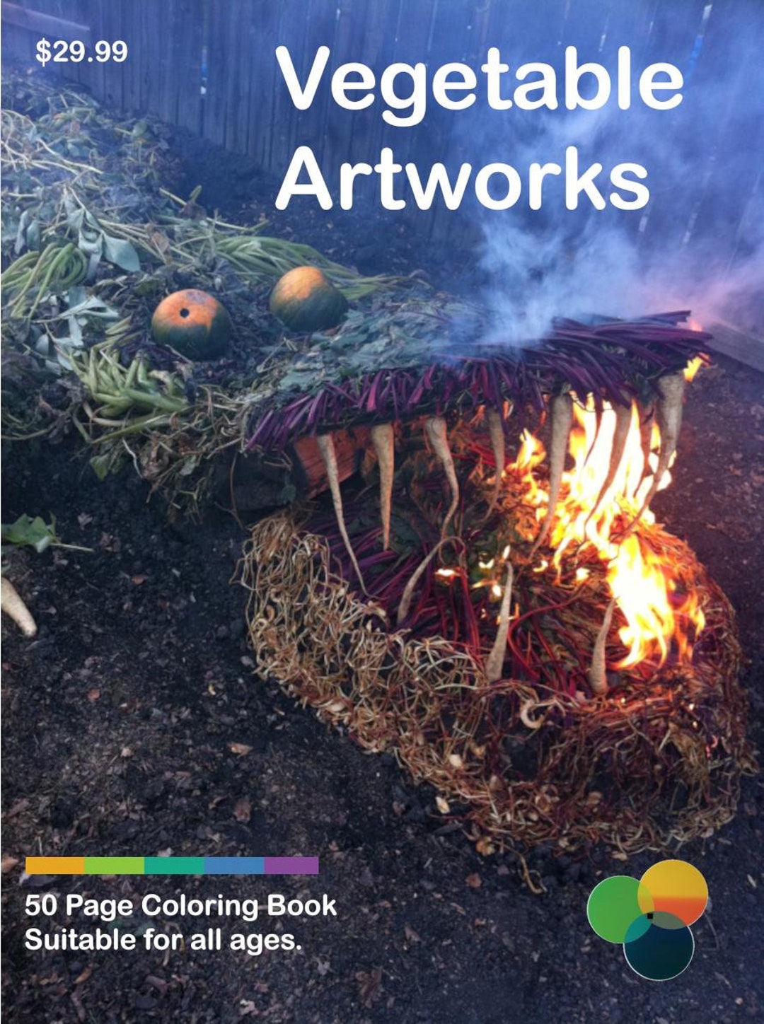 Vegetable Artworks 50 Page Coloring Book - Etsy