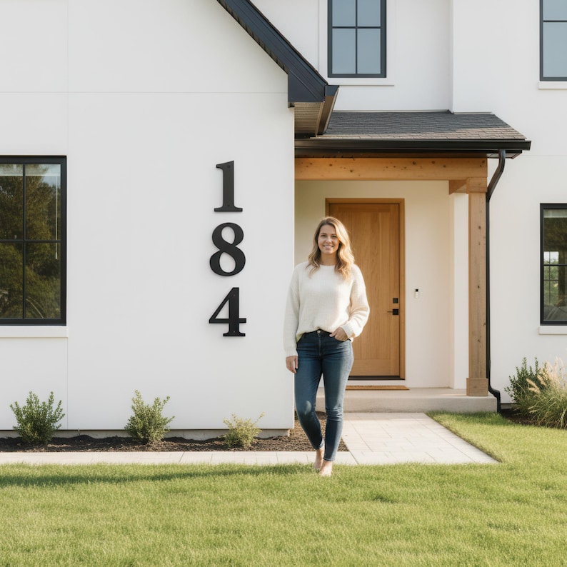 Large Custom House Numbers – Modern Metal Home Address Numbers - Etsy