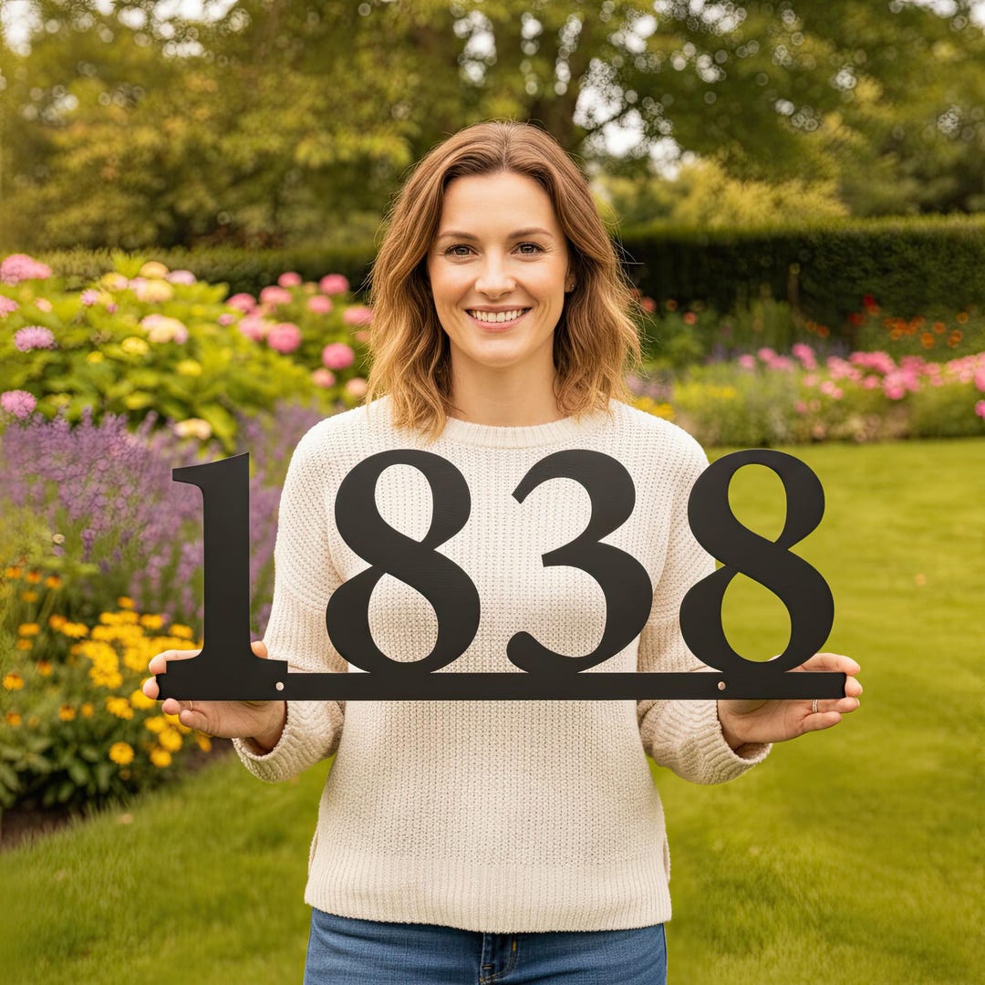Custom Metal House Numbers Sign – Modern Outdoor Address Plaque for ...