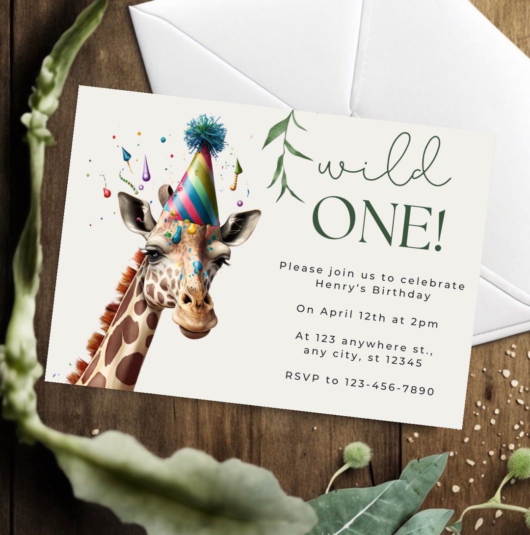 Wild One Birthday Boy Invitation Template Bundle, Wild One Invitation ...