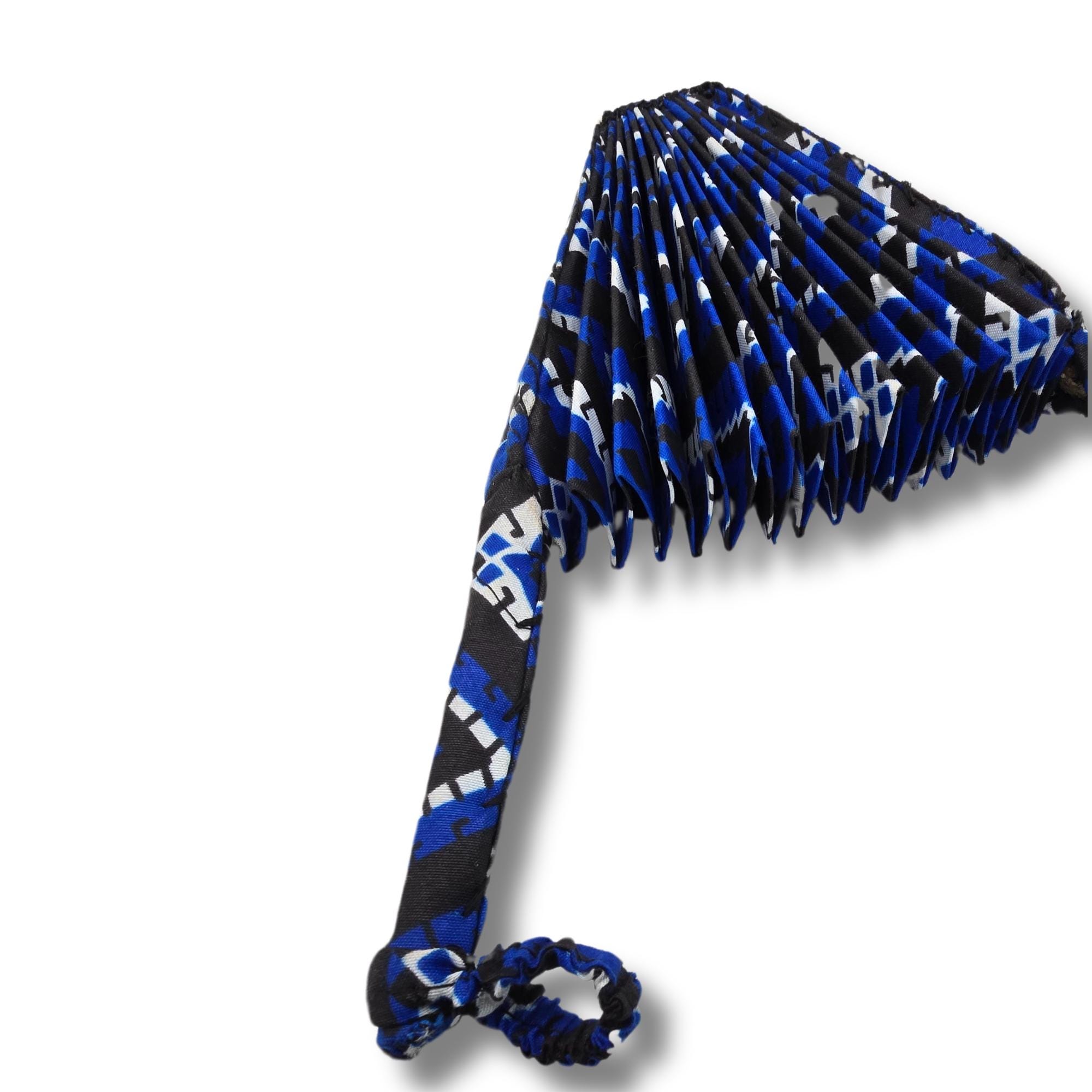 Blue African Print Hand Fan | Handmade Folding Church Fan | Authentic ...