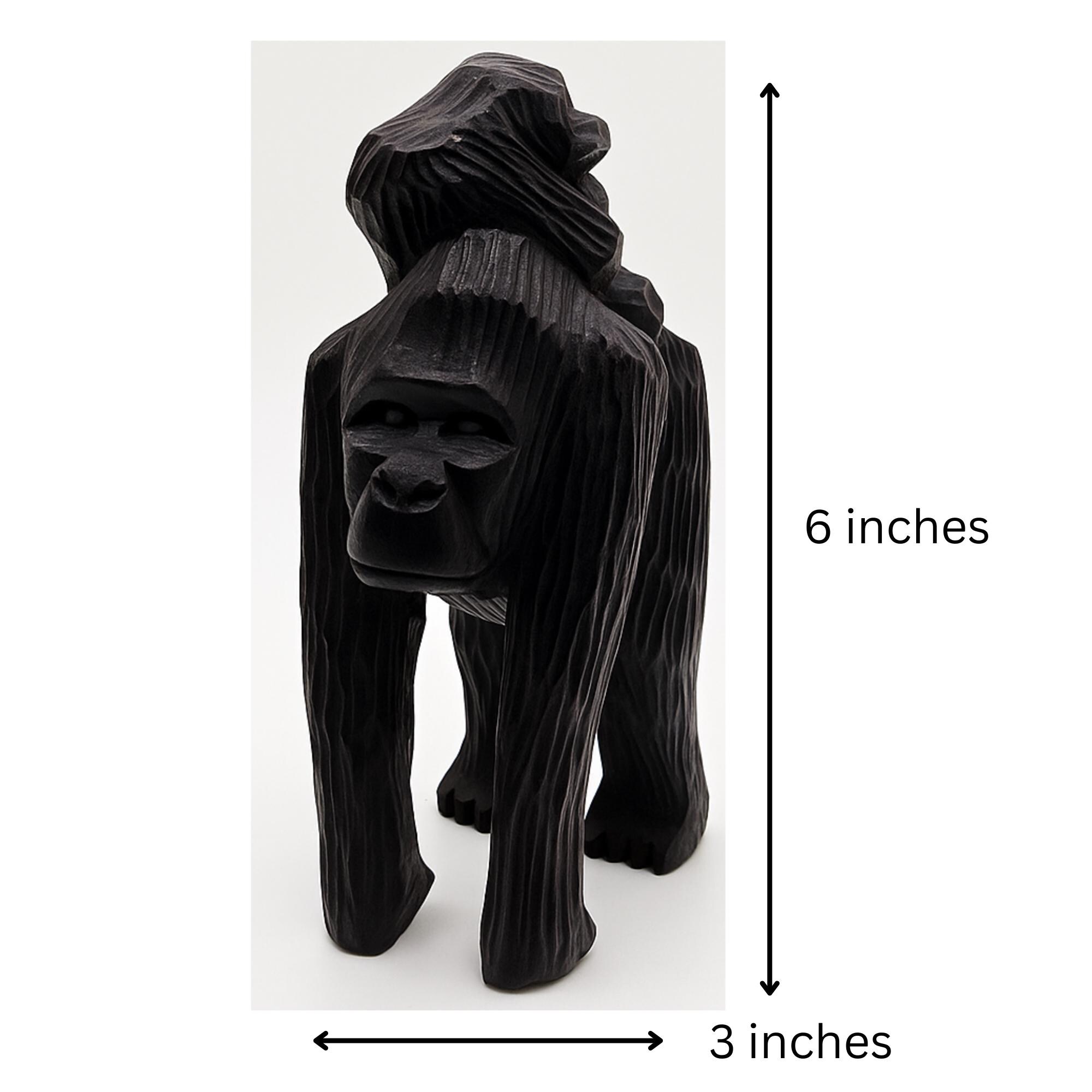 Hand-carved Wood Gorilla With Baby | Rwandan Sculpture, African Decor ...