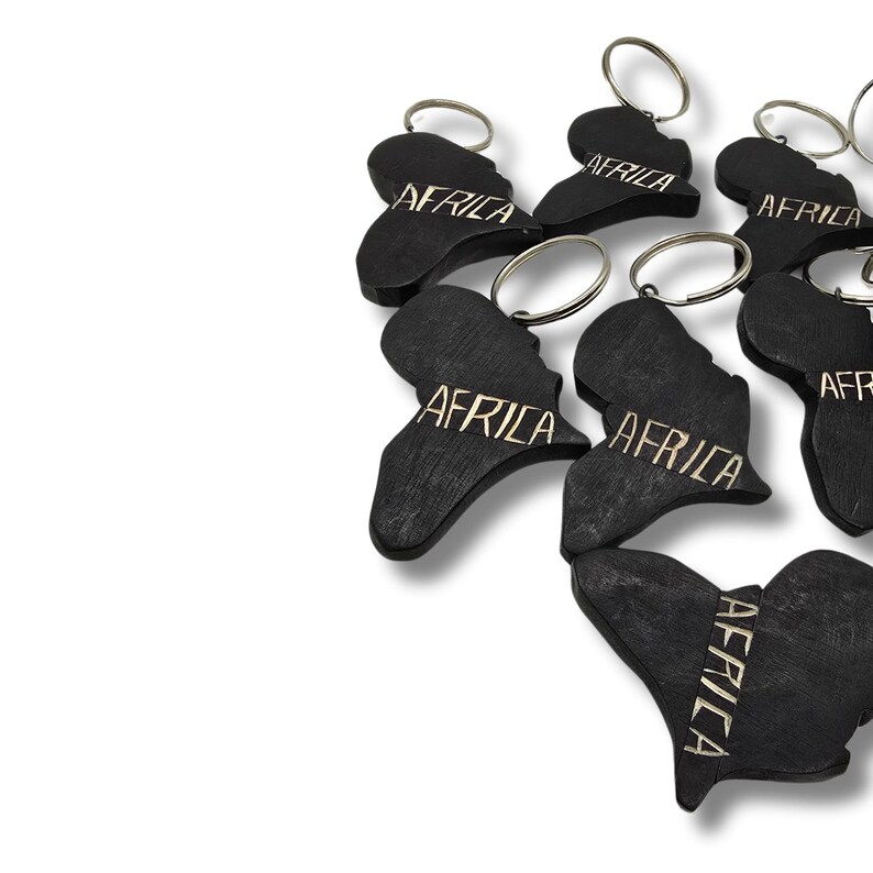 Africa-shaped Wooden Keychain | Eco-friendly African Continent Key ...