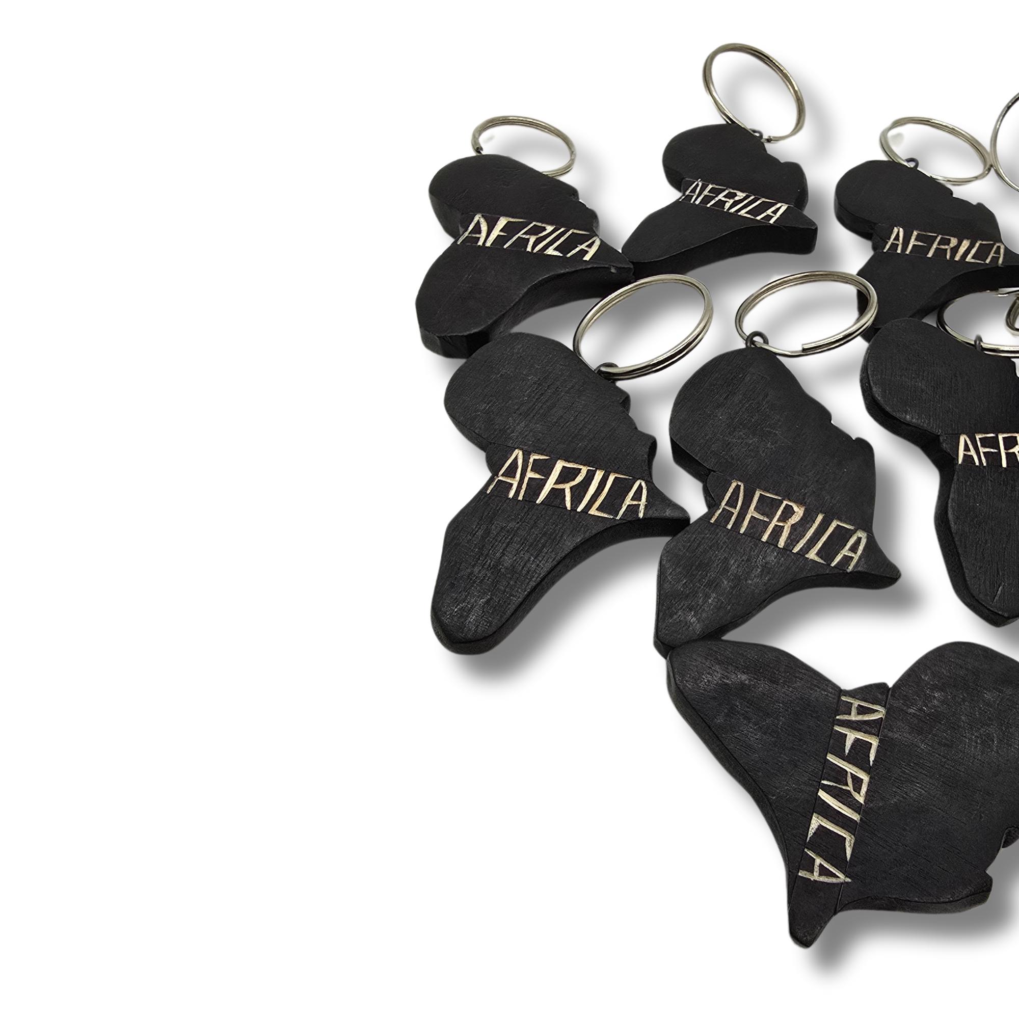 Africa-shaped Wooden Keychain | Eco-friendly African Continent Key ...